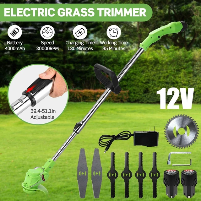 CORDLESS STRIMMER GRASS Trimmer Tree Cutter 12V Garden Edger Electric 2 ...