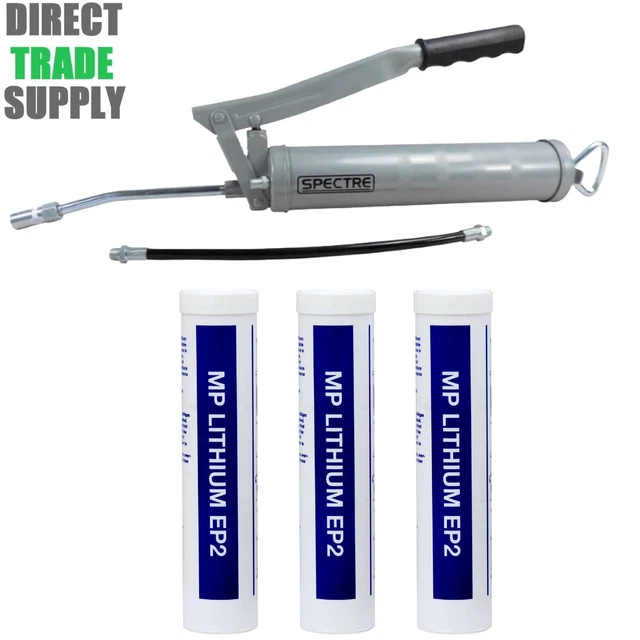 HEAVY DUTY GREASE Gun And EP2 Lithium Grease Cartridges Starter Pack ...
