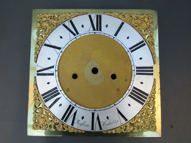 ANTIQUE BRASS 11& longcase grandfather clock dial face Mayhew ...