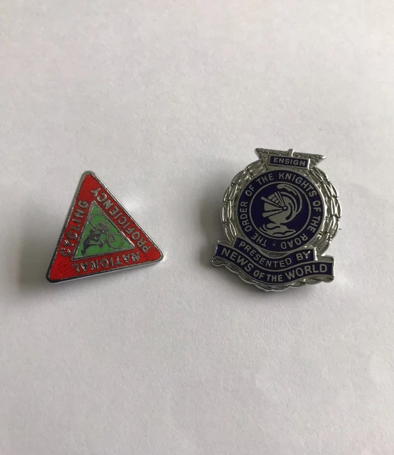 VINTAGE KNIGHT OF The Road and National Cycling Proficiency Enamel ...