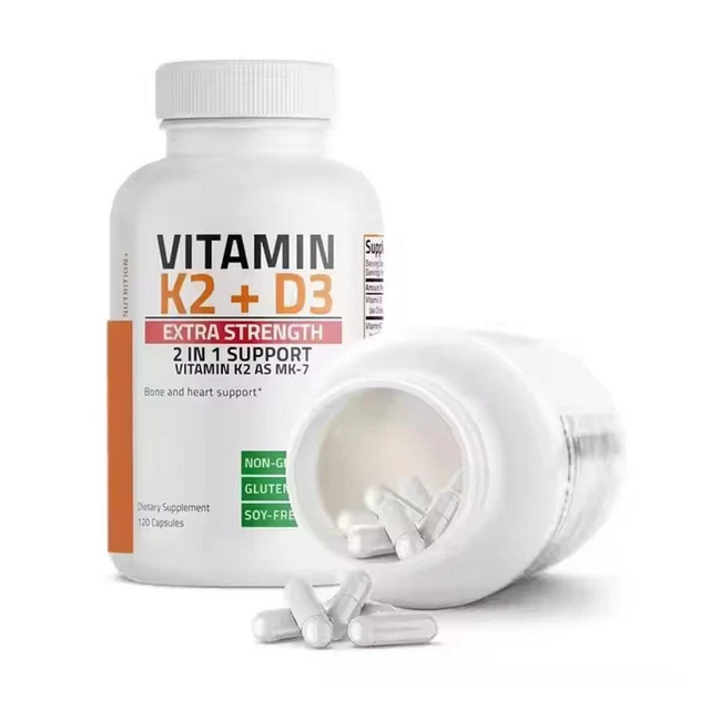 2IN1 VITAMIN K2 + D3 Extra Strength Capsules - Bone & Heart Support ...
