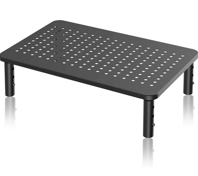 3 HEIGHT ADJUSTABLE Metal Monitor Laptop Stand Table – Ergonomic Steel ...