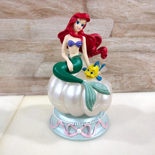 DISNEY PRINCESS ARIEL Flounder The Little Mermaid on Shell LED Figure ...