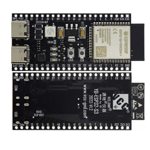 Esp32 S3 Esp32 S3 Devkitc 1 Dual Type C Usb Esp32 S3 Wroom 1 N8r8 Micropython Eur 735 Picclick De