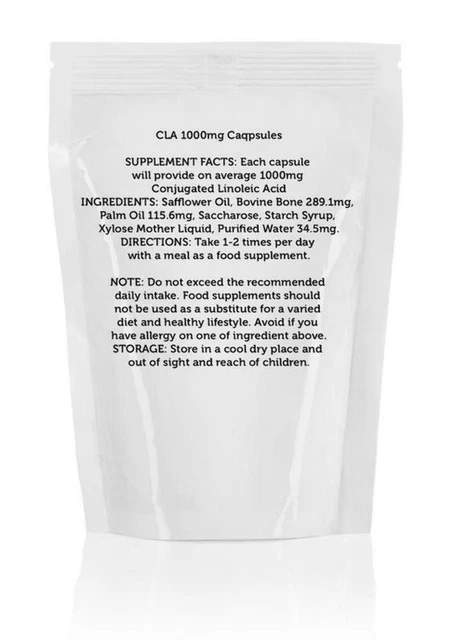 CONJUGATED LINOLEIC ACID 1000mg CLA 80% x60 Soft Capsules Letter Post ...