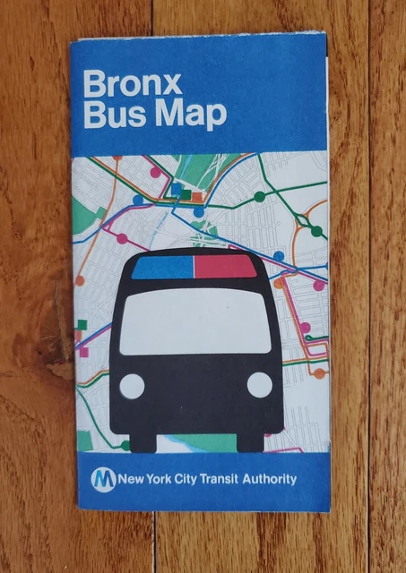 VINTAGE 1977 BRONX Bus Map Mabstoa Nyc New York City Transit Authority ...