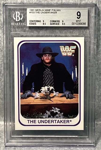 1991 Merlin Wwf Carte Recrue Italienne The Undertaker 103 Bgs 9 état