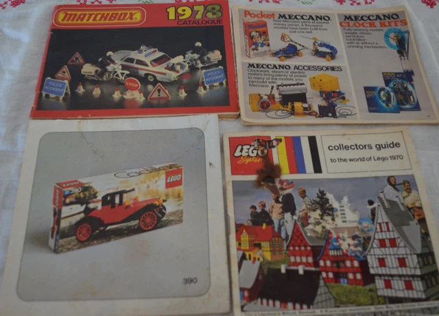 VINTAGE MATCHBOX 1978, LEGO WORLD GUIDE 1970, POCKET MECCANO CATALOGUES ...