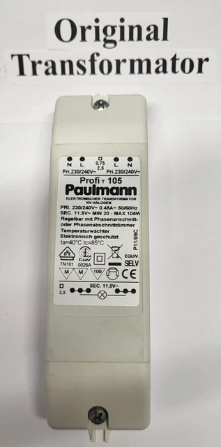 ORIGINAL PAULMANN PROFI T 105 NV-Halogen-Trafo Transformator 20-105 Watt E1 EUR 39,90 - PicClick DE