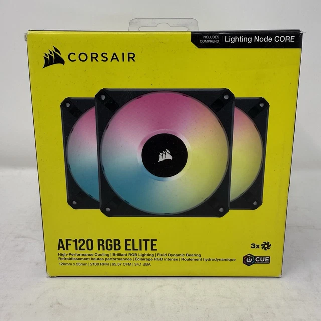 CORSAIR ICUE AF120 RGB ELITE 120mm PWM Triple Fan Kit - Black 3-Pack ...
