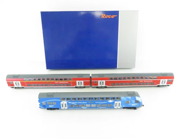 (THZ202) ROCO 74156 H0 AC 3er-Set Doppelstockwagen Bayernbahn der DB AG, OVP EUR 272,15 ...