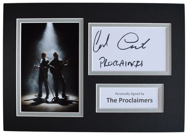 PROCLAIMERS SIGNED AUTOGRAPH A4 photo mount display Music 500 miles ...