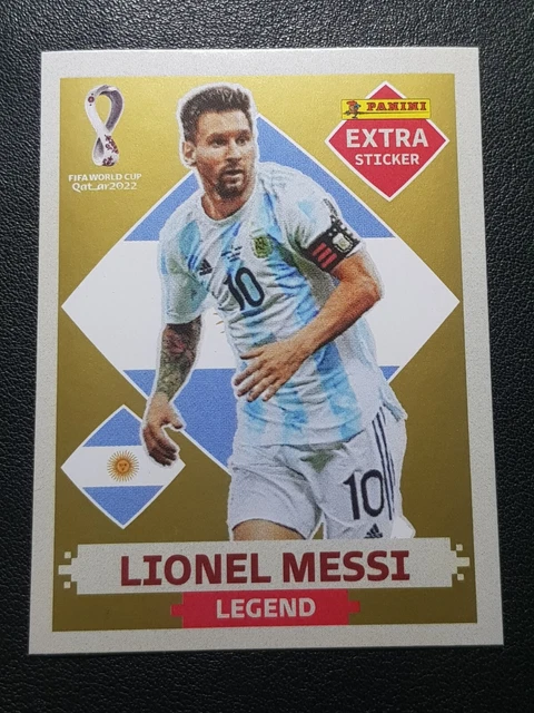 LIONEL MESSI PANINI EXTRA Sticker GOLD Fifa World Cup Qatar 2022 LEGEND ...