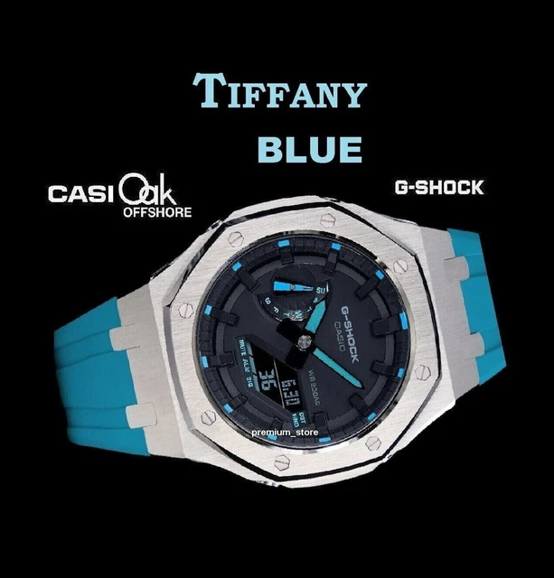 CUSTOM CASIO OAK CasiOak GA-2100 G-Shock Watch Royal Oak AP NEON Blue £ ...