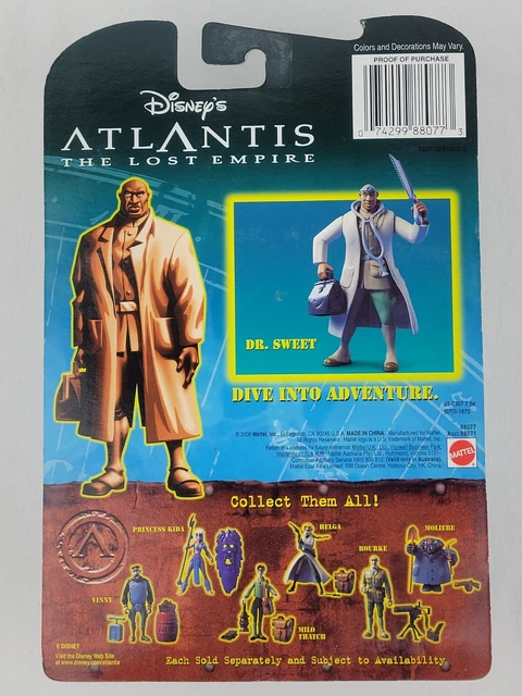DISNEY'S ATLANTIS THE Lost Empire Dr. Sweet Figure 88077 Mattel New $22 ...