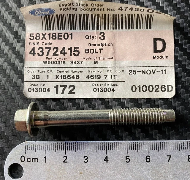 GENUINE FORD FOCUS Mk1 RS, Puma Thermostat Housing Bolt - 4372415 ...