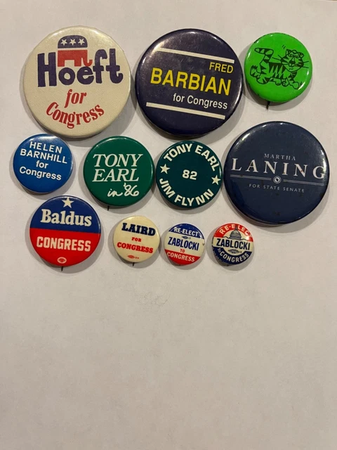 VINTAGE WISCONSIN STATE And Local Political Campaign Button Collection ...