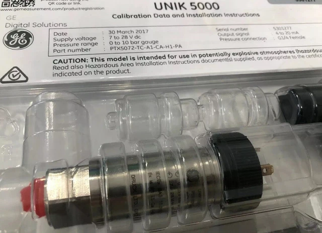 GE UNIK 5000 Pressure Sensor PTX5072-TC-A1-CA-H1-PA 0 to 10 bar $141.72 ...