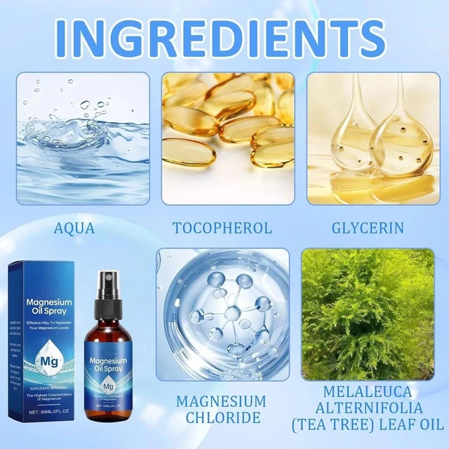 PURE MAGNESIUM OIL Spray Magnesium Oil Spray for Feet 100% Organic ...