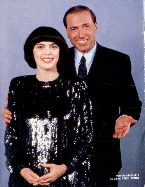 COUPURE DE PRESSE Clipping 1986 Poster Mireille Mathieu S Berlusconi 23 ...