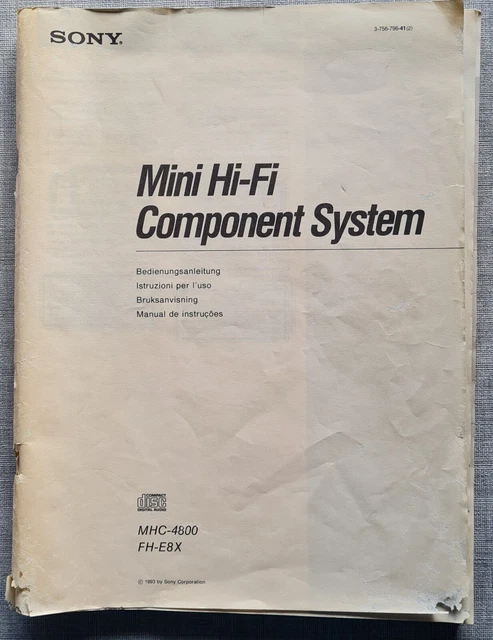 BEDIENUNGSANLEITUNG MINI HI-FI Component System Sony MHC-4800 FH-E8X ...