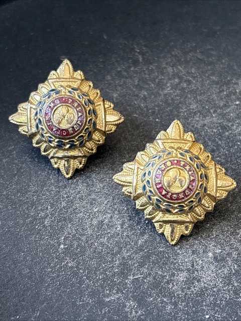 BRITISH ARMY OFFICERS Shoulder Rank Pip Enamelled Brass 26mm £14.00 ...
