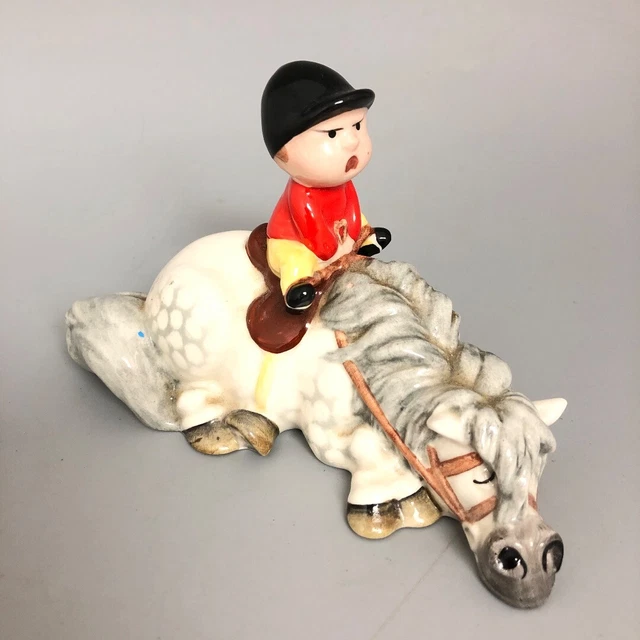 JOHN BESWICK NORMAN Thelwell “Kick Start” Figurine 1982 Grey Horse ...