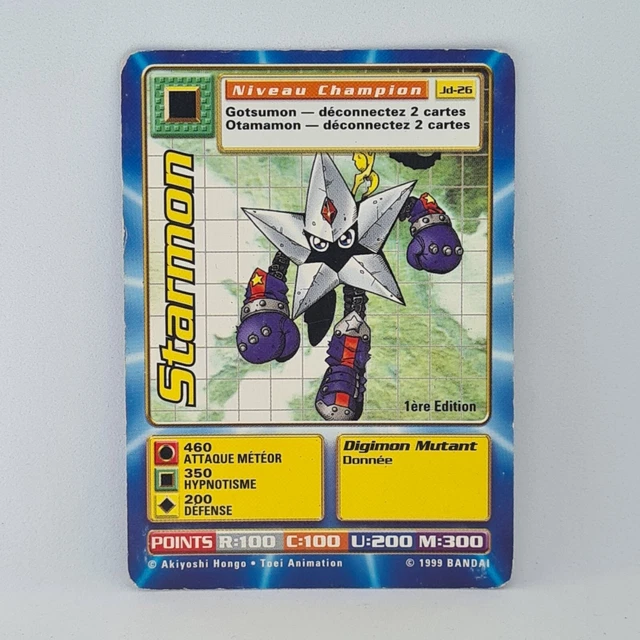 CARTE DIGIMON STARMON Jd-26 Niveau CHAMPION 1er Edition Bandai 1999 EUR 2,50 - PicClick FR