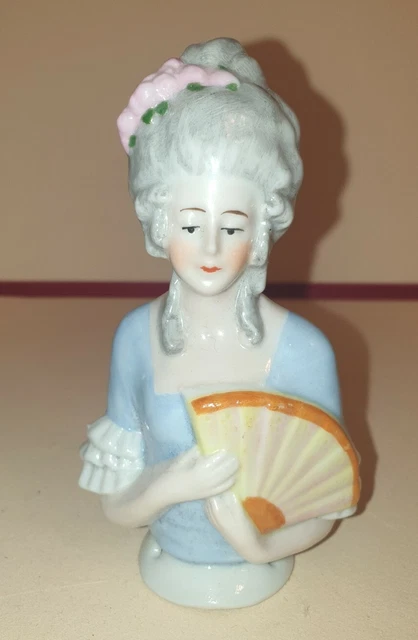 POUPÉE ANCIENNE : Grande demi figure Marquise en Porcelaine - État ...