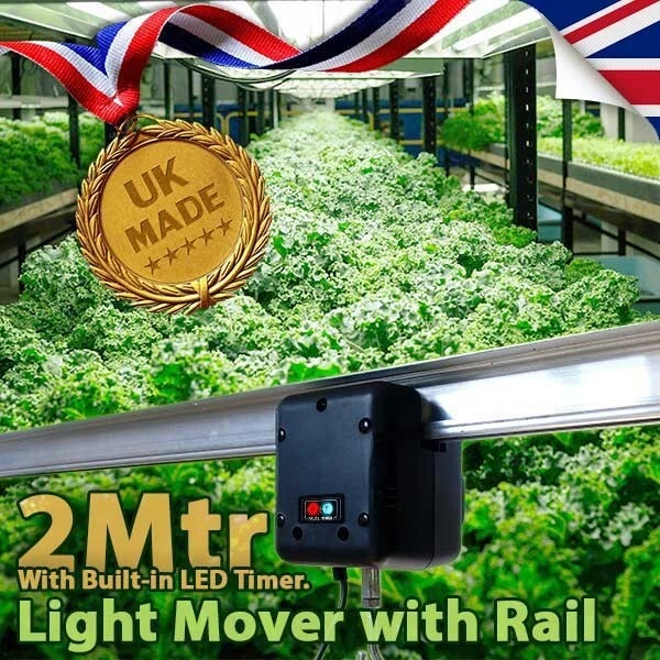HYDROPONICS GROW LIGHT Mover Motore + Kit Rail 2,2 mtr (RRP £199) 3. 5 ...