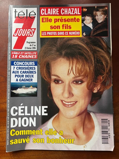 TÉLÉ 7 JOURS 17/02/1996; Céline Dion/ Claire Chazal/ Marc Lesggy/ H. Verneuil EUR 6,00 - PicClick FR