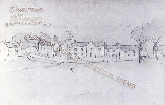 OLD PHOTO SKETCH by LS.Lowry Meliden Tai Cochion Village Miners Arms ...