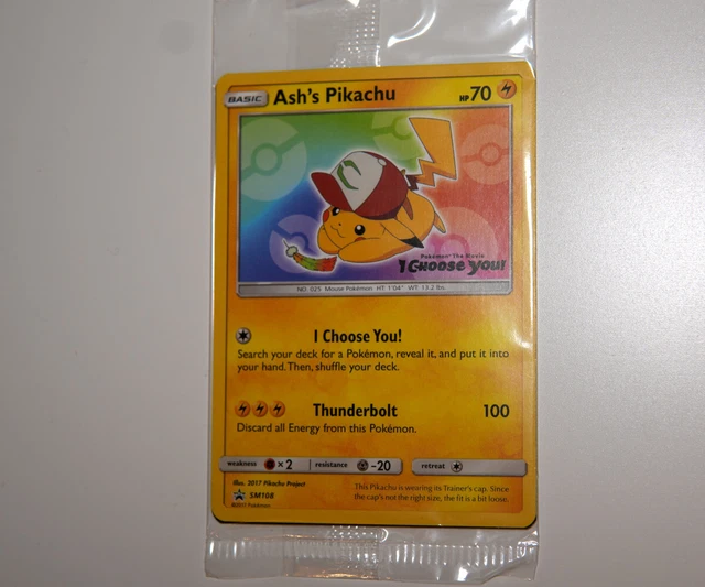 POKEMON TCG - Ash's Pikachu Promo Card - SM108 (Pokemon I Choose You ...