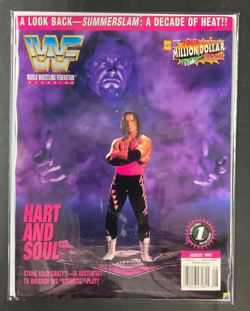 AUGUST 1997 WWF Wrestling Magazine NEWSSTAND SummerSlam Promo w/Bret ...