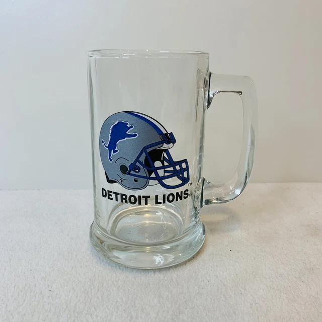 VINTAGE DETROIT LIONS Glass Beer Mug Helmet Logo NFL Football $27.88 ...