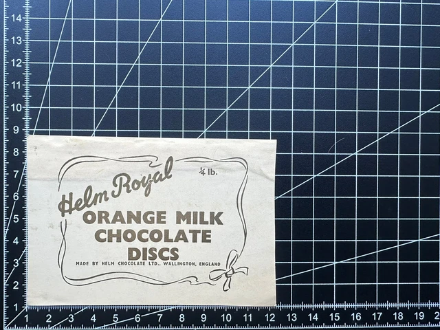 VINTAGE HELM ROYAL Orange Milk Chocolate Discs Wrapper Confectionery £3 ...