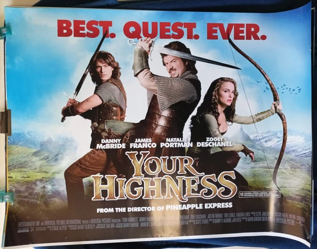YOUR HIGHNESS NATALIE Portman James Franco Original Quad Cinema Poster ...