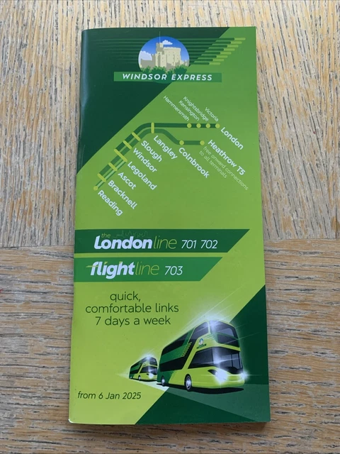 READING BUSES: WINDSOR Express routes 701/702/703 timetable booklet 6 ...