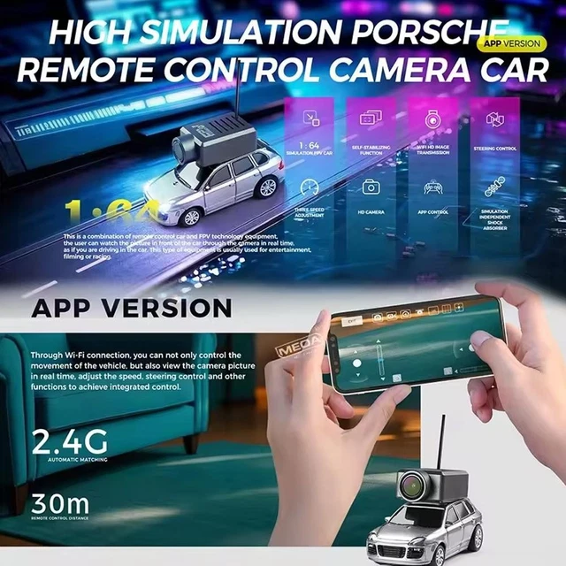 MINI HD FPV Remote-controlled Camera Car, 1:64 Scale Realistic Model UK ...