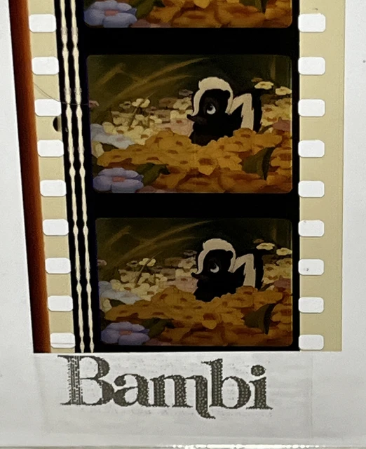 DISNEY ANIMATION AUTHENTIC Film 5-Cell Strip BAMBI Flower The Skunk £4. ...
