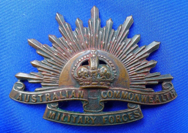 A GOOD ORIGINAL Ww1 Anzac - Ww2 2/Aif Australian Rising Sun Slouch Hat ...