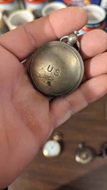 VINTAGE POCKET WATCH Style Ww1 Military Floating Dial Field Compass £39 ...