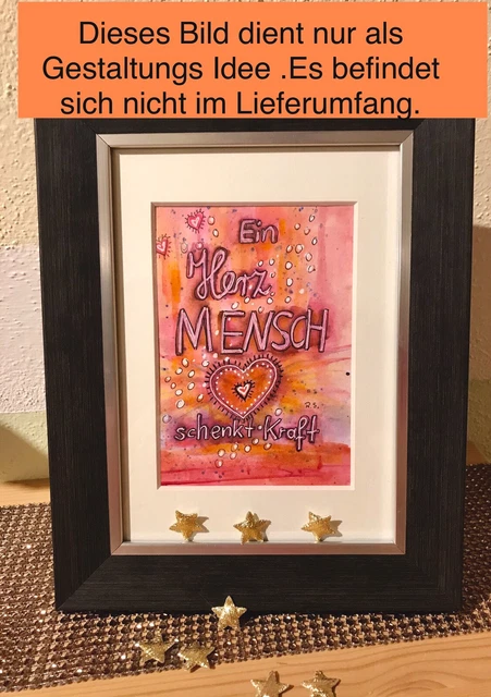 ORIGINAL AQUARELL POSTKARTE mit Spruch Text Schrift Gruß Einzigartig ...