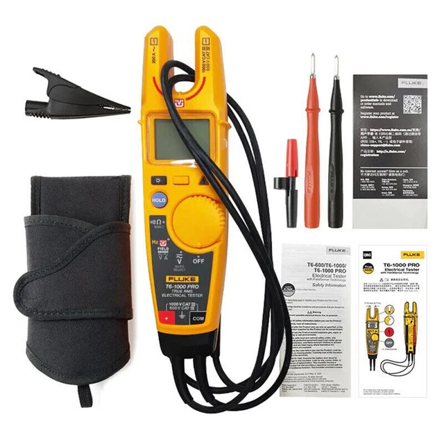 FLUKE ELECTRICAL TESTER Digital Clamp Meter T6 1000 Pro True RMS ...