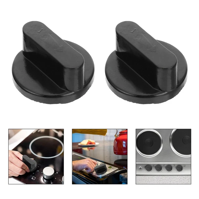 10 PCS GAS Cooker Plastic Switch Knobs Black Rotary Control Replacement ...
