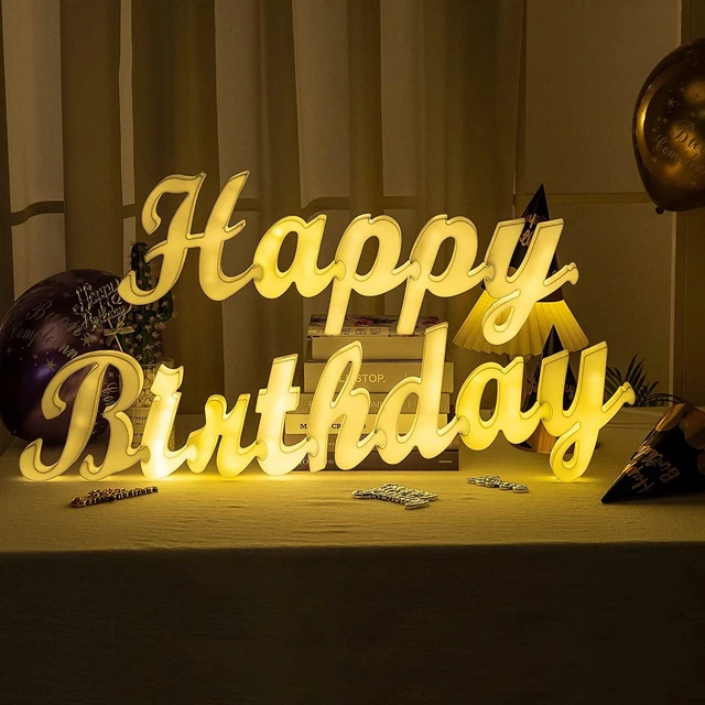 LUCI LETTERA DI Compleanno LED, Segni Lettera LED, Decorazioni ...