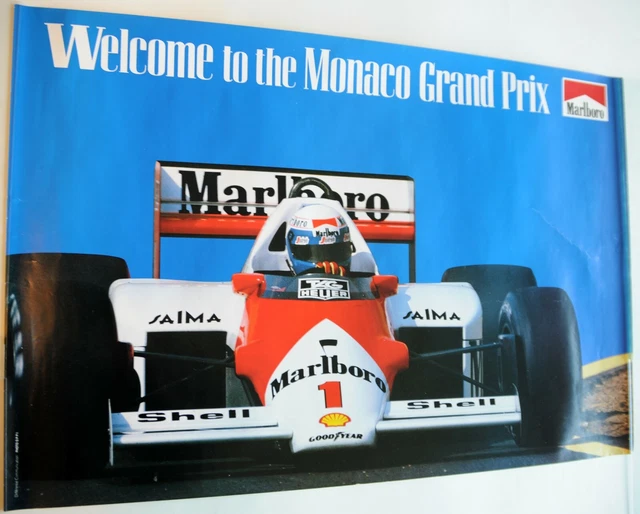AFFICHE PUBLICITÉ MARLBORO Grand Prix de Monaco 1986 Alain Prost EUR 10 ...