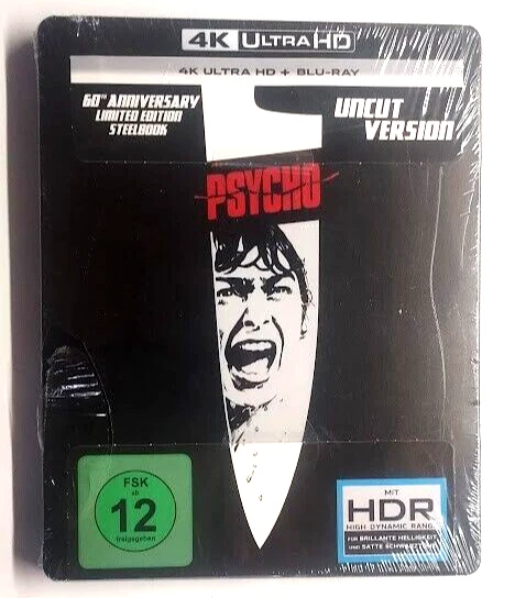 PSYCHO (1960)[4K UHD Blu-ray & Blu-ray Steelbook/Neu/OVP] Alfred ...