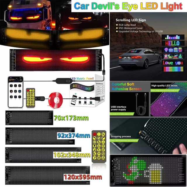 TRUCK LED MATRIX Panel Car Devil's Eye LED Screen Light Sign USB RGB ...