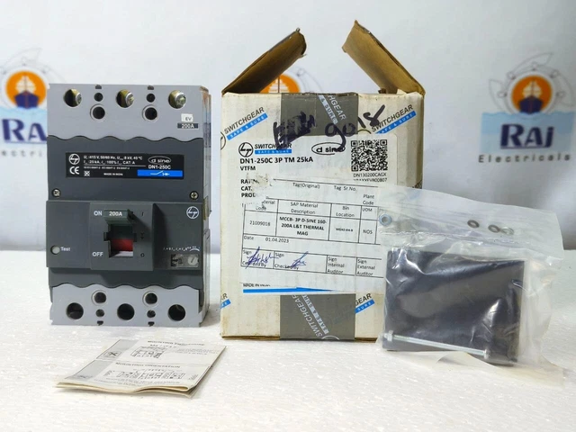 DISJONCTEUR 3 PÔLES L&T DN1-250C 200A MCCB 25kA à 415V (LIVRAISON ...